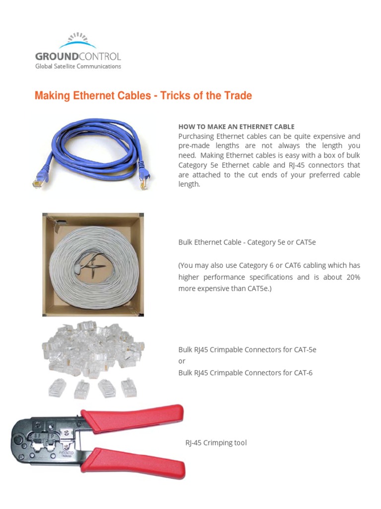 Making Ethernet Cables Print PDF | PDF | Electrical Connector ...