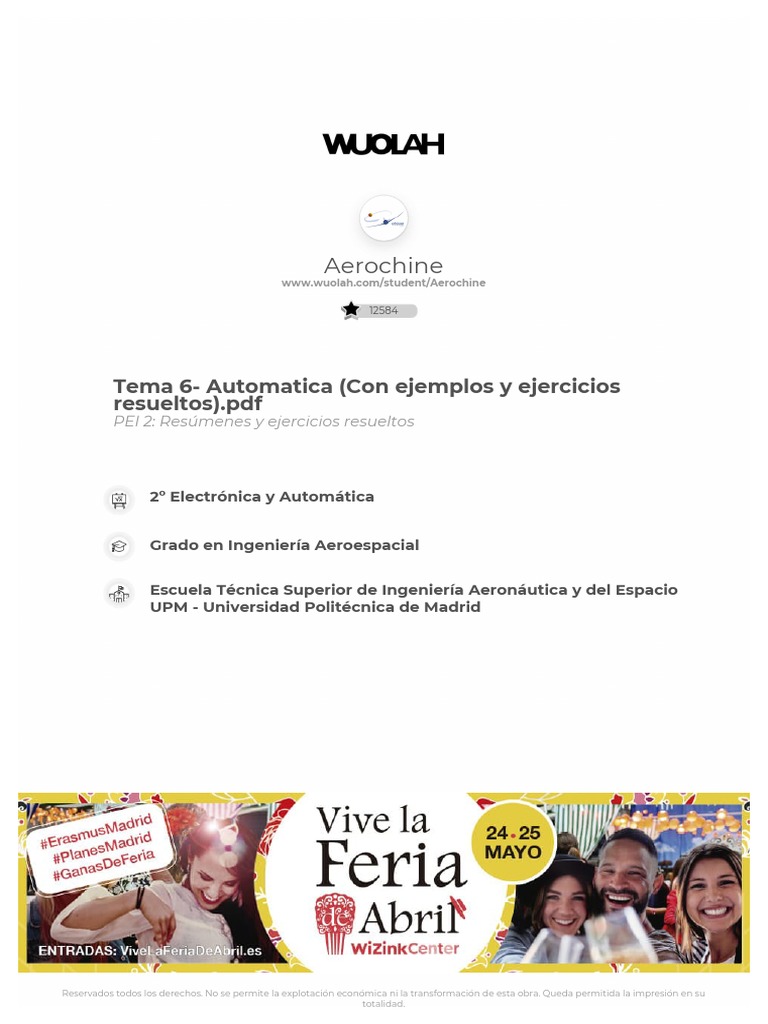 Tema 6 - Automatica (Con Ejemplos y Ejercicios Resueltos) | PDF | Aeroespacial | Ciencia y ...