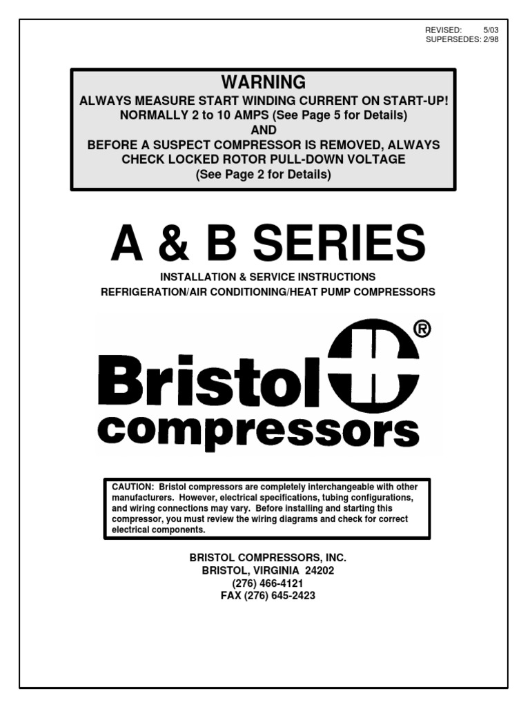 Bristol Changing All Compressors PDF | PDF | Air Conditioning | Series ...