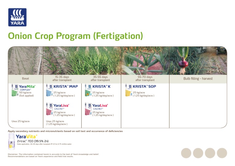 Onion Crop Program (Fertigation) (1) - tcm587-135272 | PDF