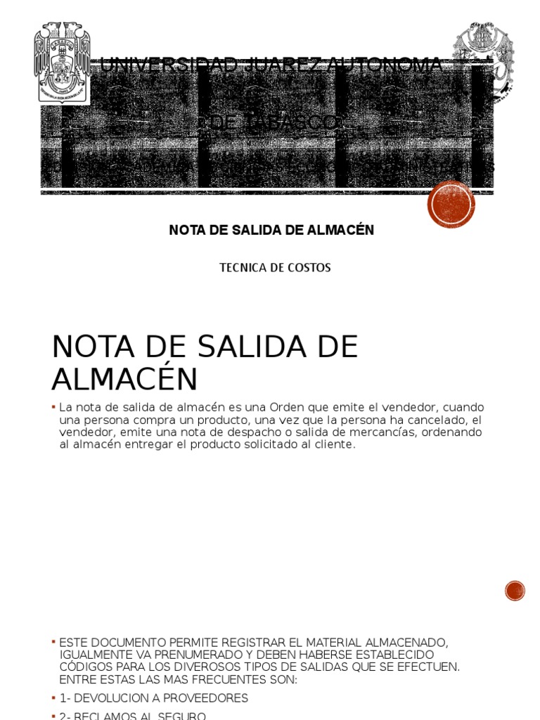 Nota de Salida de Almacén: Guía y Ejemplos | PDF | Almacén | Business