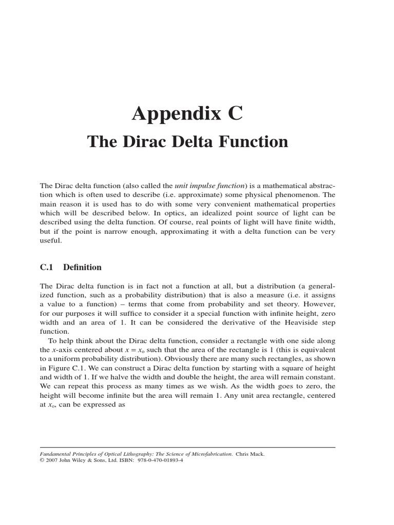 Dirac Delta Function | PDF | Fourier Transform | Integral