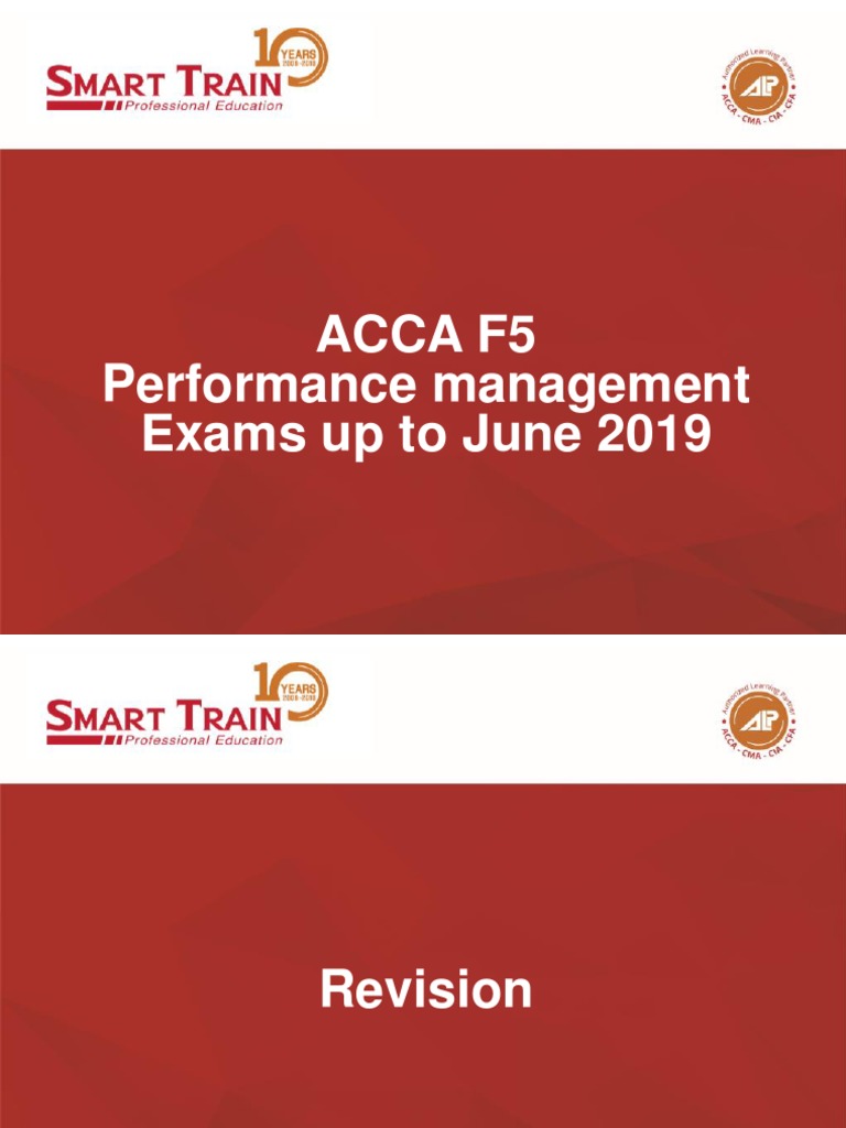 Acca F5 Performance Management Exams Up To June 2019 | PDF