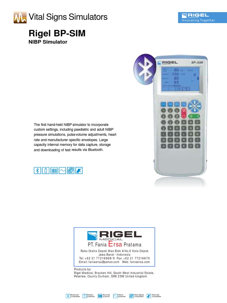 Rigel BP-SIM: Vital Signs Simulators | PDF | Blood Pressure | Electronics