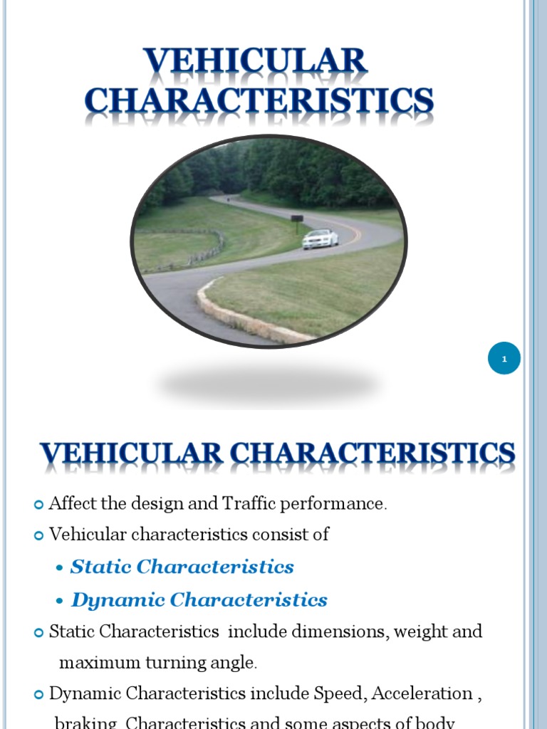 Vehicular Characteristics | PDF | Motor Vehicle | Road Transport