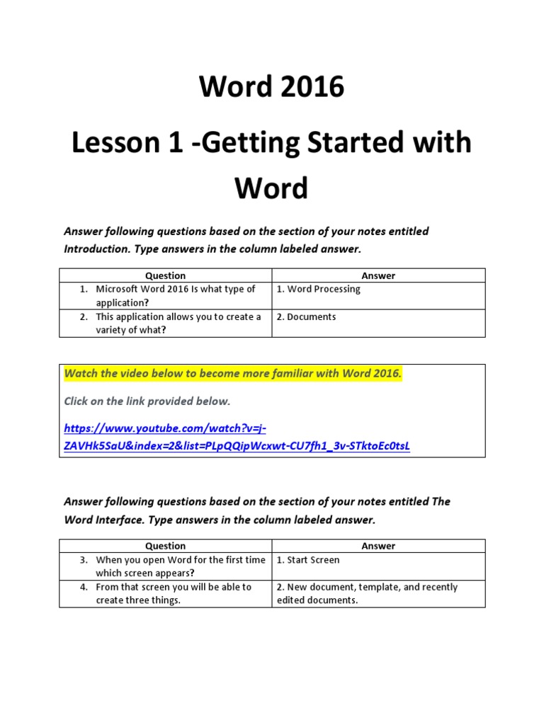 Word 2016: Getting Started Guide | PDF | Software | System Software