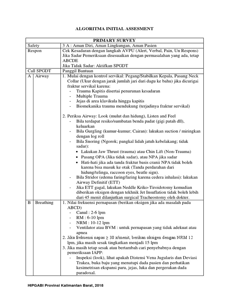 Algoritma Initial Assesment | PDF