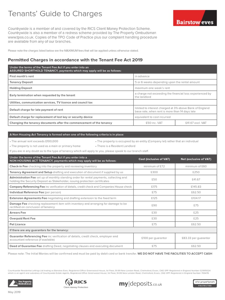 Tenant Fees Guide | PDF | Leasehold Estate | Landlord