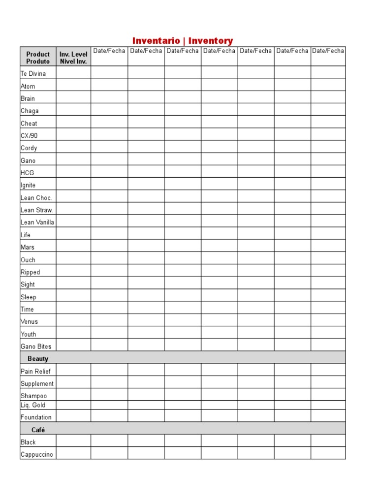 Inventory of Health Supplements and Products | PDF | Hot Drinks ...