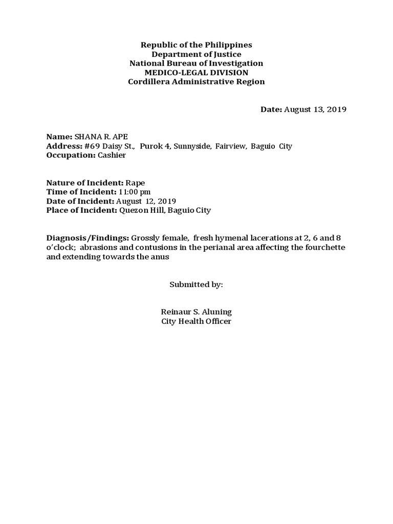 Medico Legal Report Edited | PDF