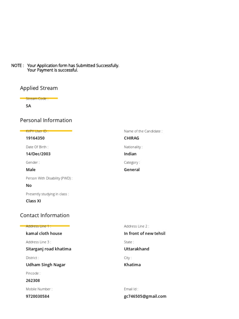 Applied Stream: NOTE: Your Application Form Has Submitted Successfully ...