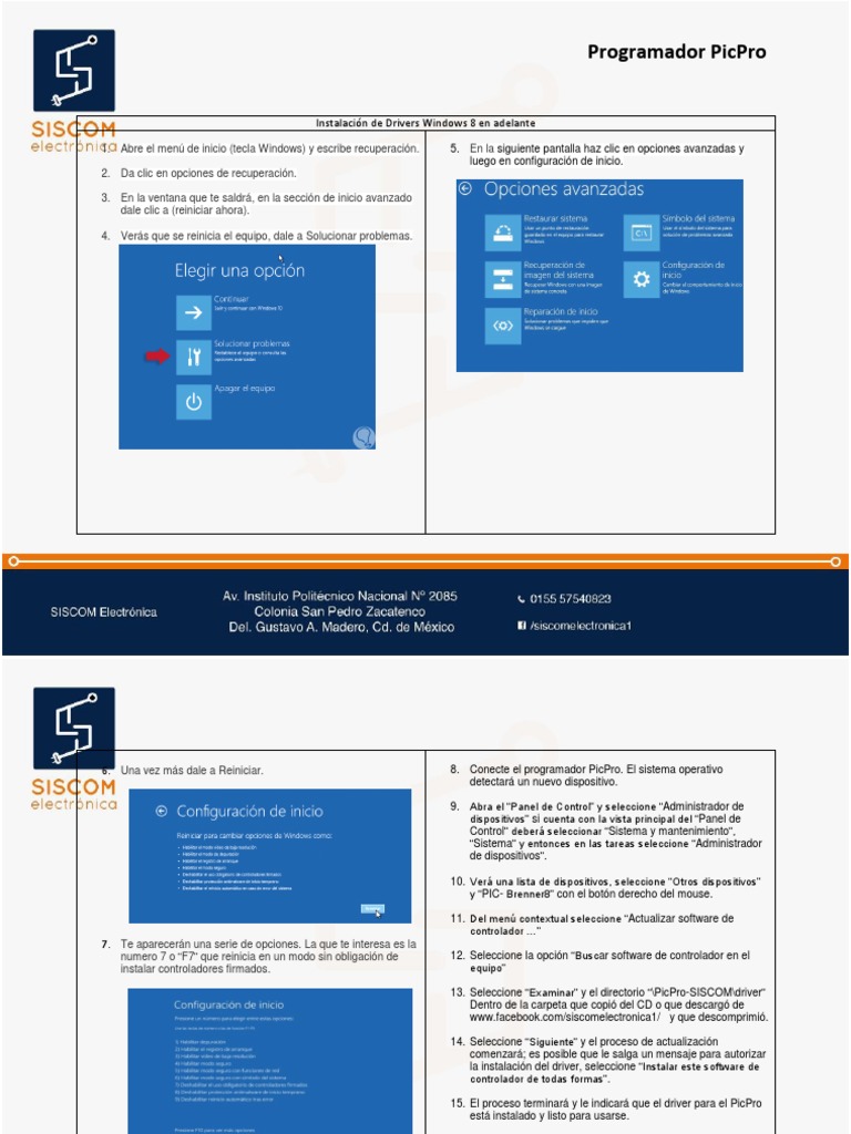 Instalación Drivers PicPro Windows 8+ | PDF | Point and Click | Windows 7