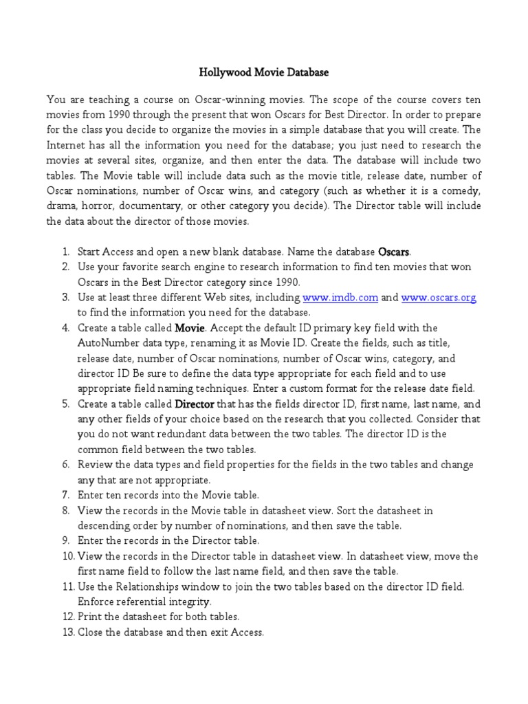 MS Access Assignments | PDF | Databases | Information Technology Management