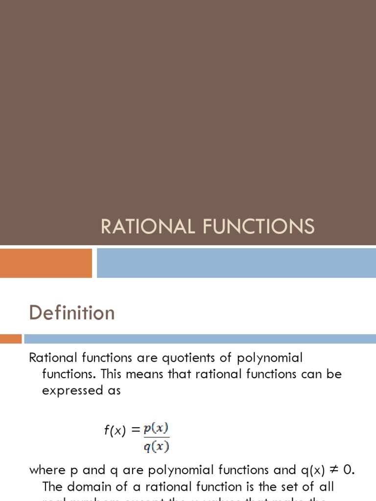 Rational Functions Pdf Asymptote Function Mathematics