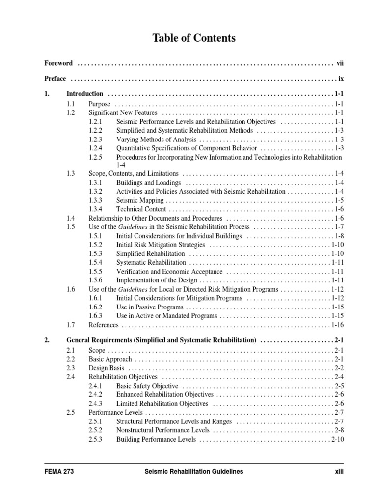 FEMA 273 Seismic Rehabilitation Guidelines Xiii | PDF | Framing ...