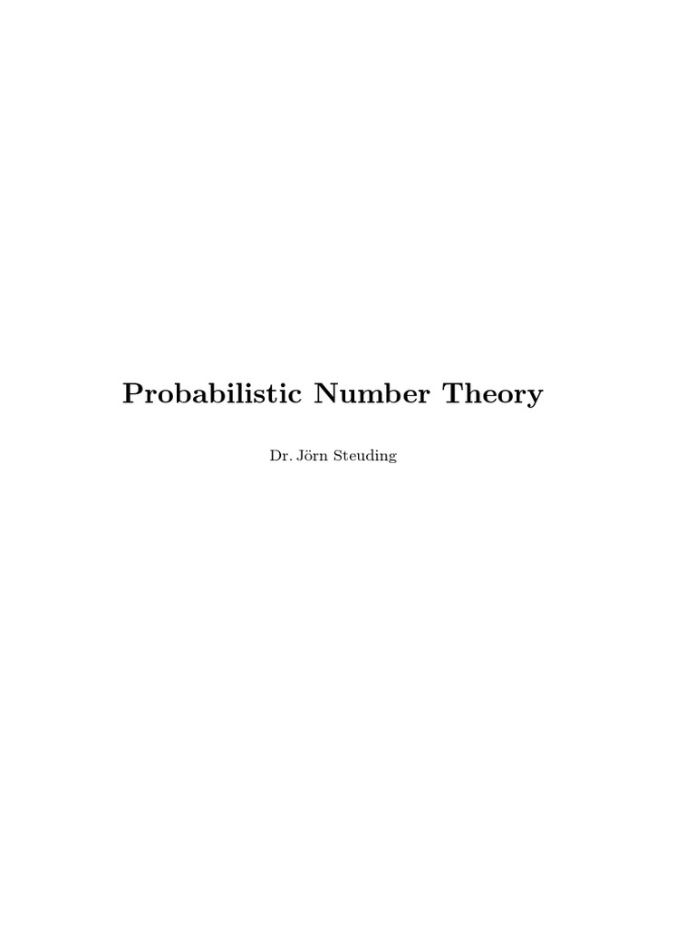 Probablistic Number Theory | PDF | Prime Number | Probability Theory