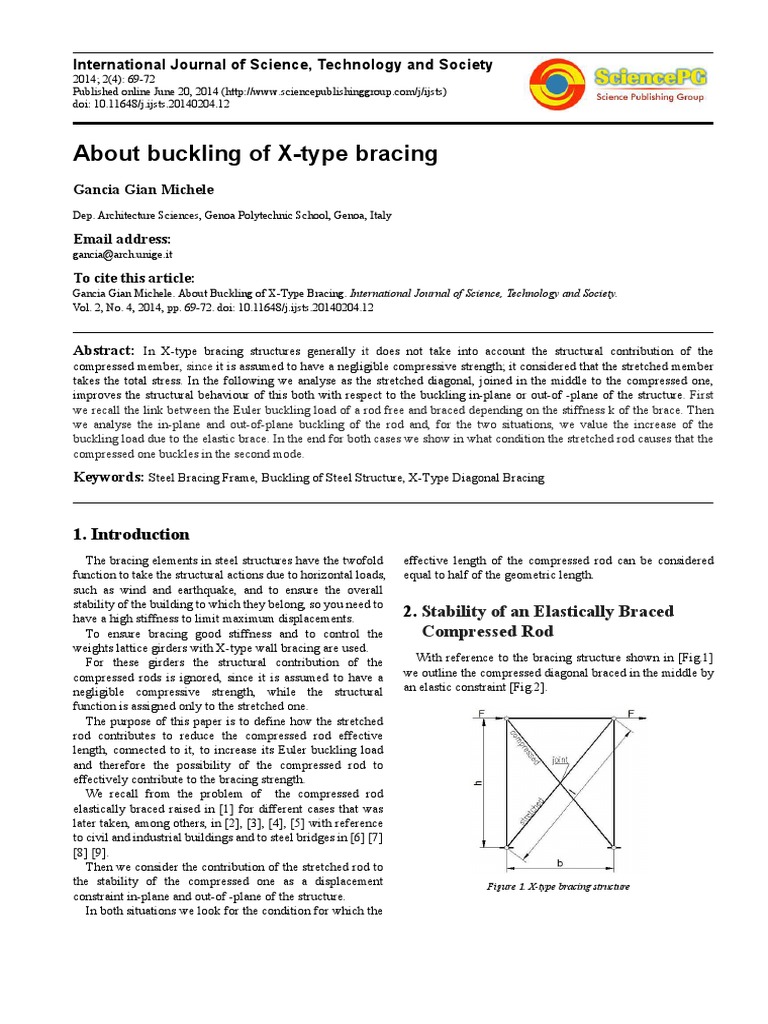 X-Type Bracing Buckling Analysis | PDF | Buckling | Continuum Mechanics