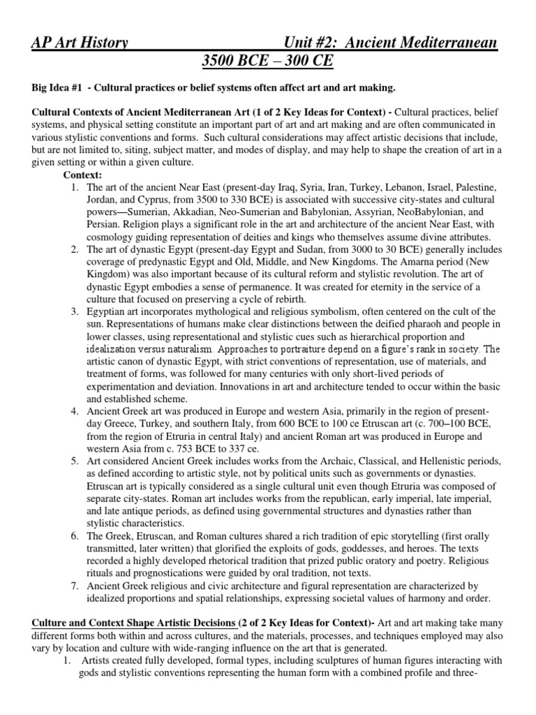 Unit 2 - Ancient Mediterranean Unit Plan | PDF | Ancient Egypt ...