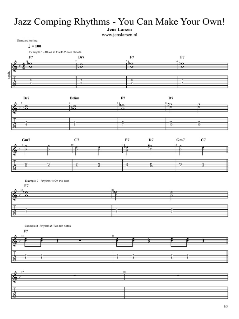 Comping Jazz Exercises | PDF | Musical Instruments | Jazz