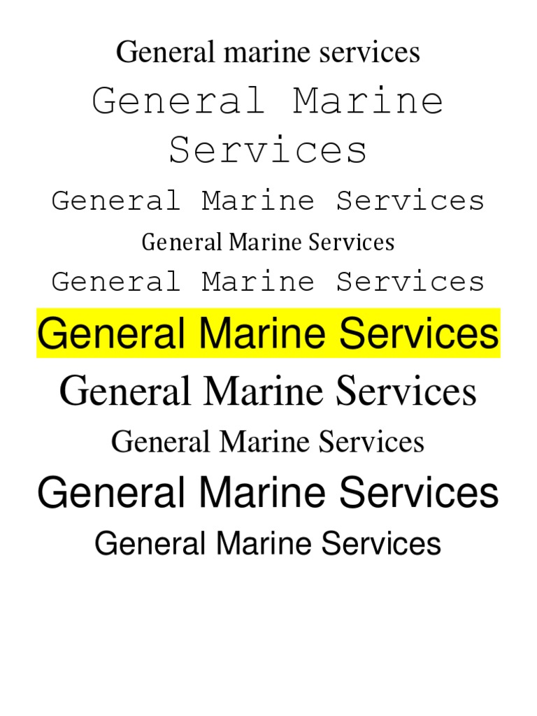 General Marine Services | PDF