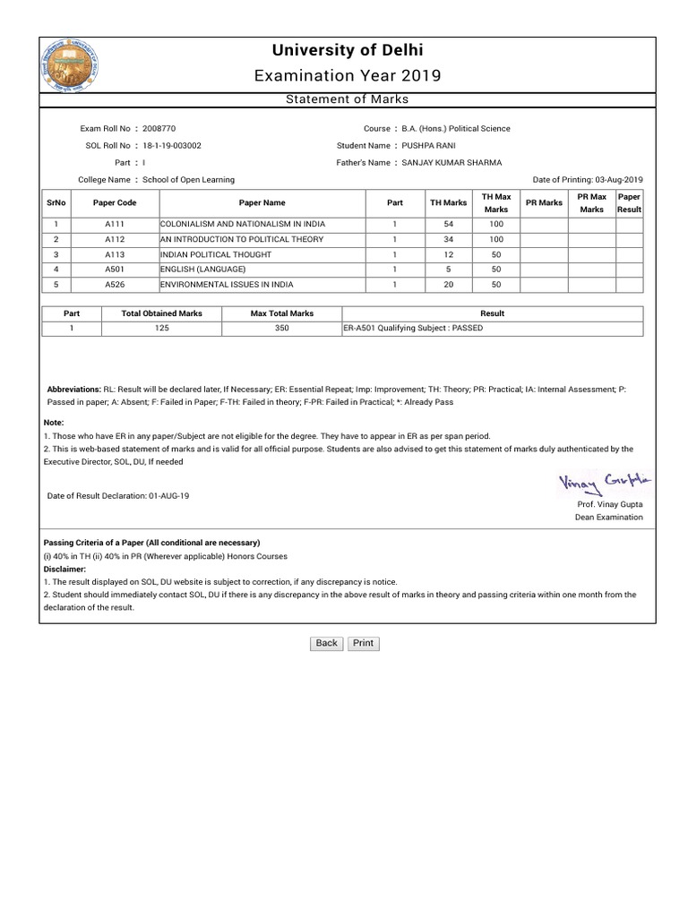 Marksheet | PDF | Qualifications | Educational Assessment And Evaluation
