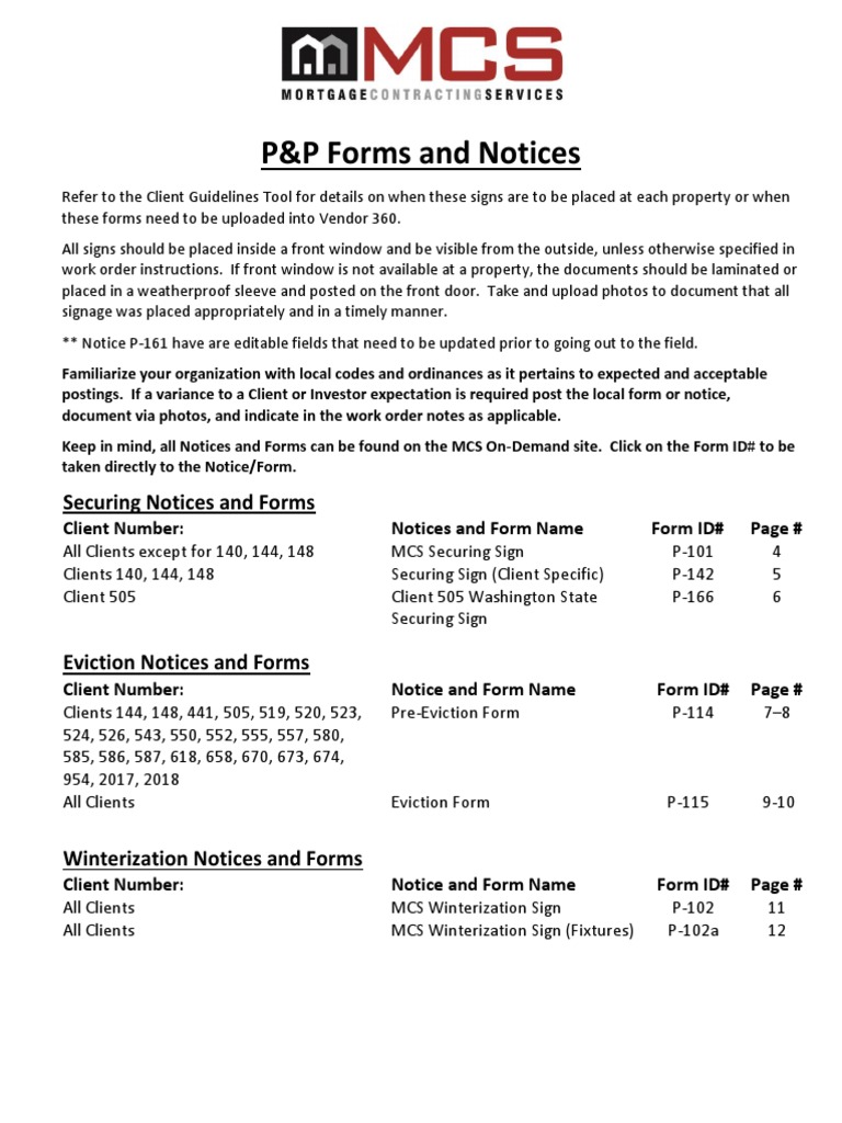 P&P Notices and Forms (1!18!19) | PDF | Bathroom | Basement