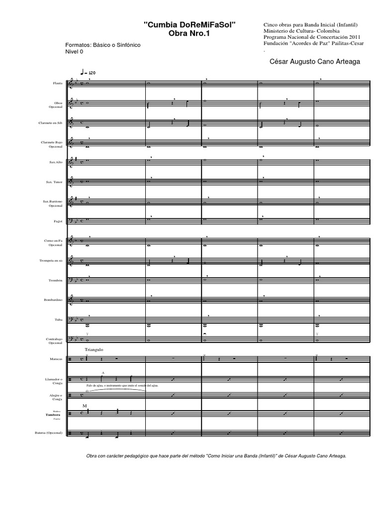 Score - Cumbia DoReMiFaSol - Cesar Cano | PDF | Orquestas | Música clásica