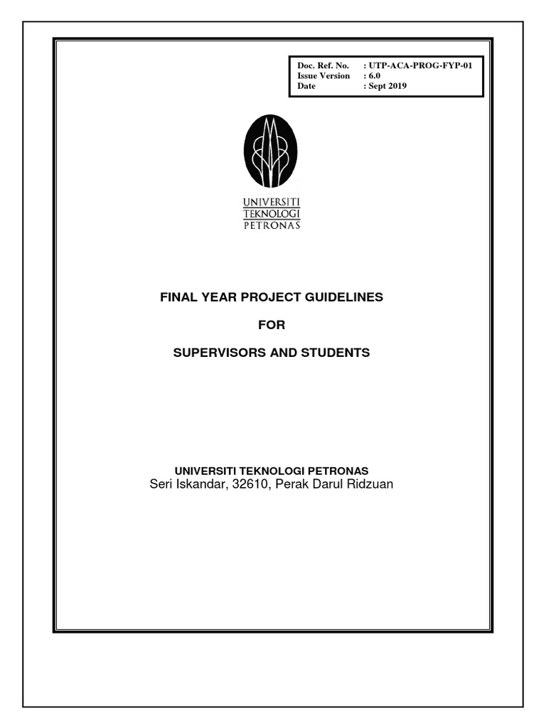 FYP Guidelines 2019 (Version 6.0) - Sept 2019 - v5 | PDF | Thesis