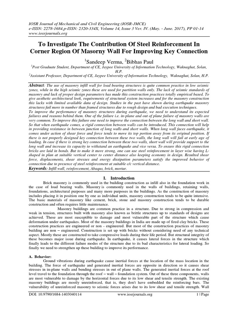 To Investigate The Contribution of Steel Reinforcement in Corner Region ...