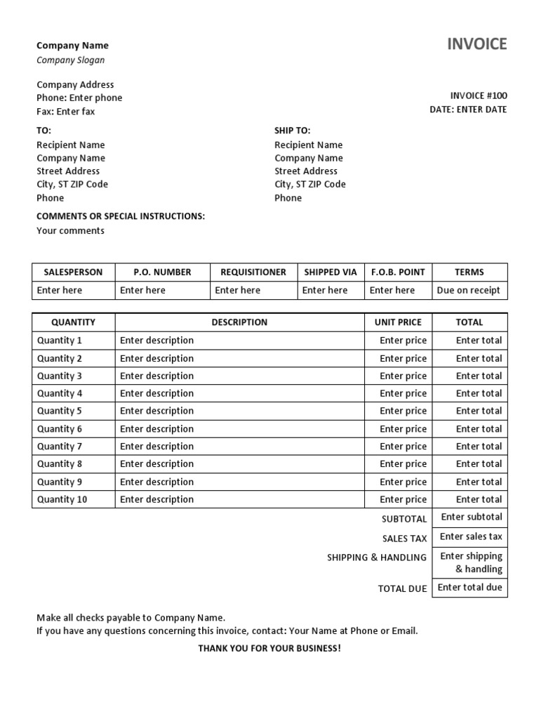 Invoice: Company Name | PDF | Receipt | Business
