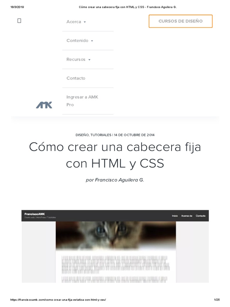 Cómo Crear Una Cabecera Fija Con HTML y CSS | PDF | HTML | Hojas de estilo en cascada