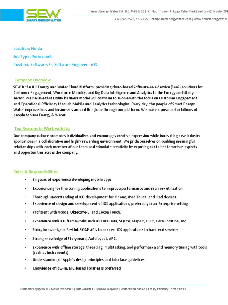 IOS - Job Description | PDF | Ios | Mobile App