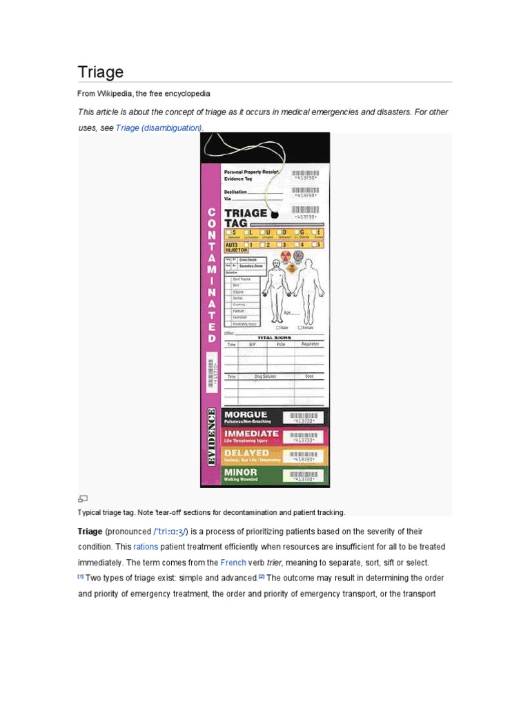 Triage | PDF | Emergency Department | Major Trauma