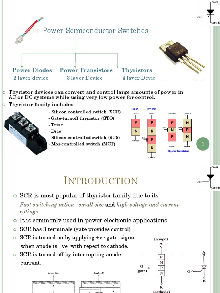 Power Semiconductor Switches: Power Diodes Power Transistors Thyristors ...