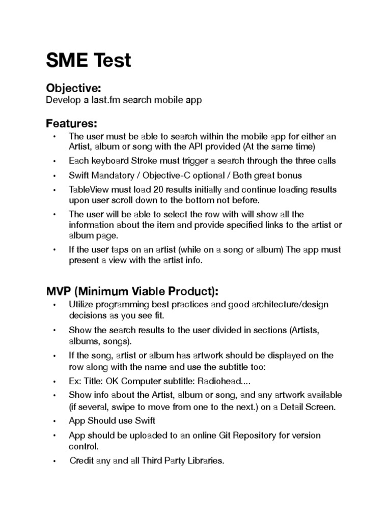 SME Test: Objective: Features | PDF | Business | Computers