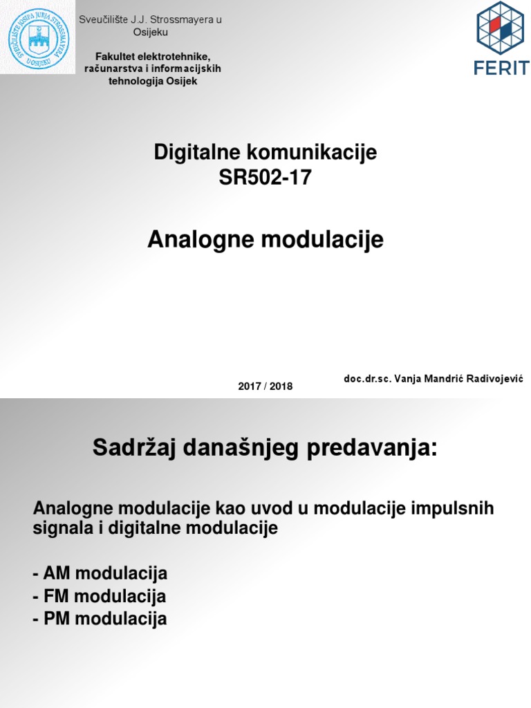 11 Analogne Modulacije | PDF