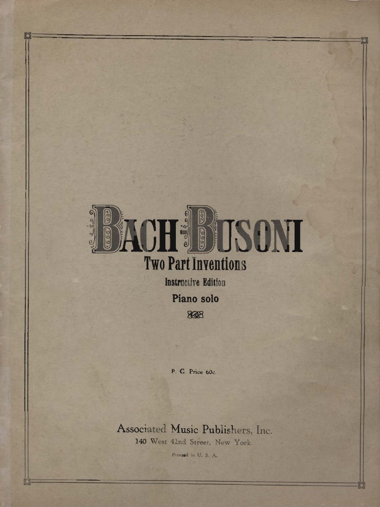 Bach Inventions Busoni | PDF