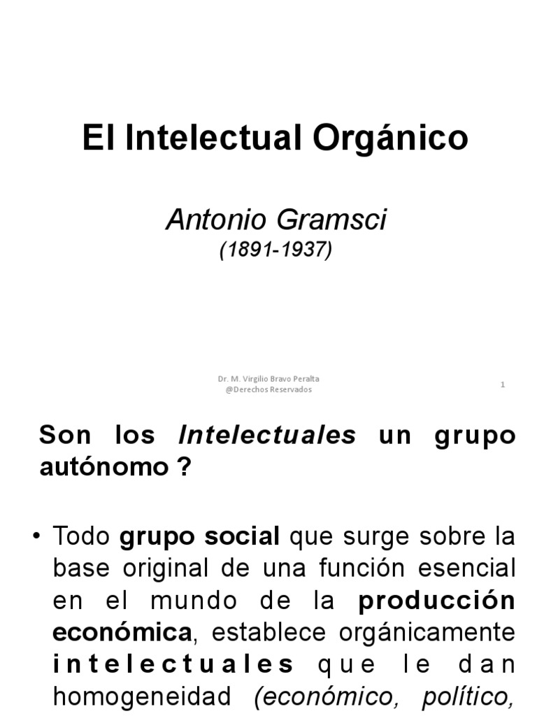 Intelectuales Orgánicos según Gramsci | PDF | Intelectual | Capitalismo