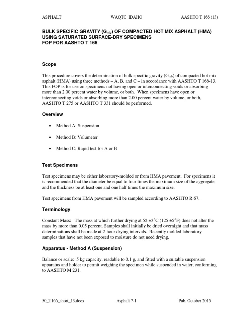 Aashto T 166 | PDF | Celsius | Fahrenheit