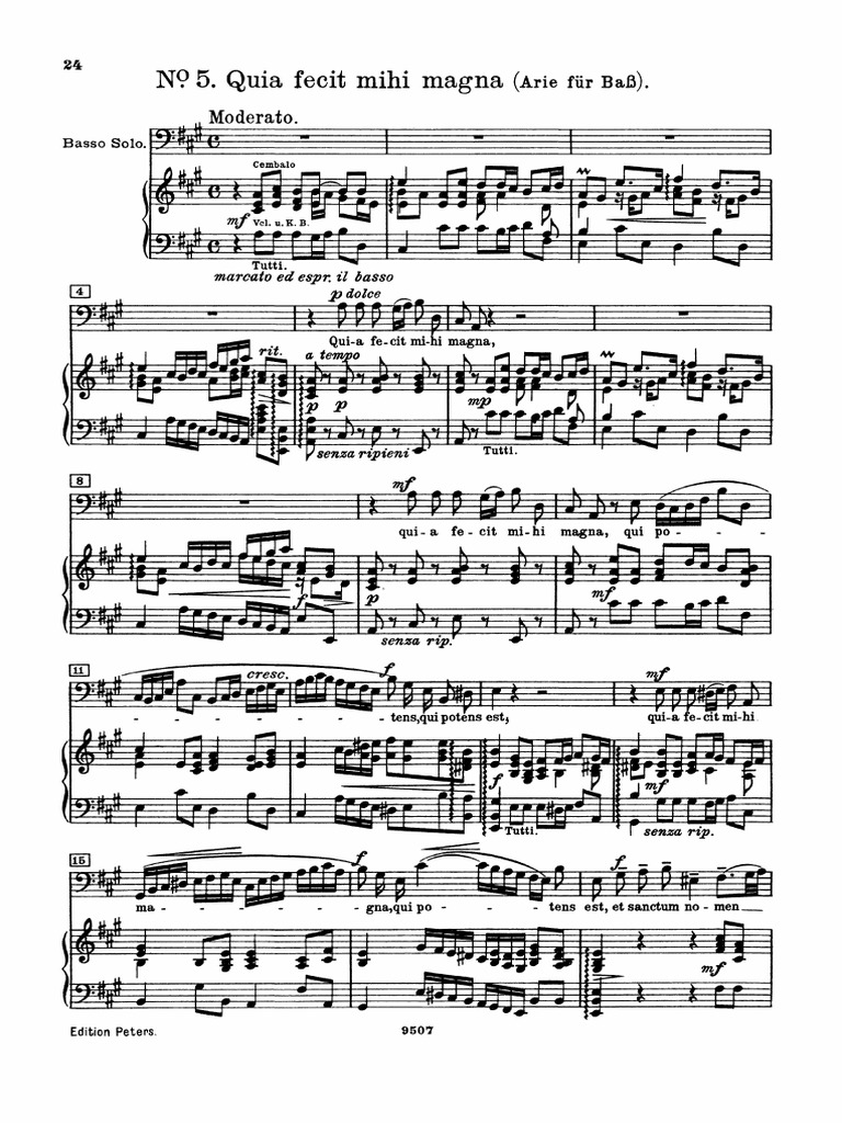 Bach Quia Fecit Mihi Magna | PDF