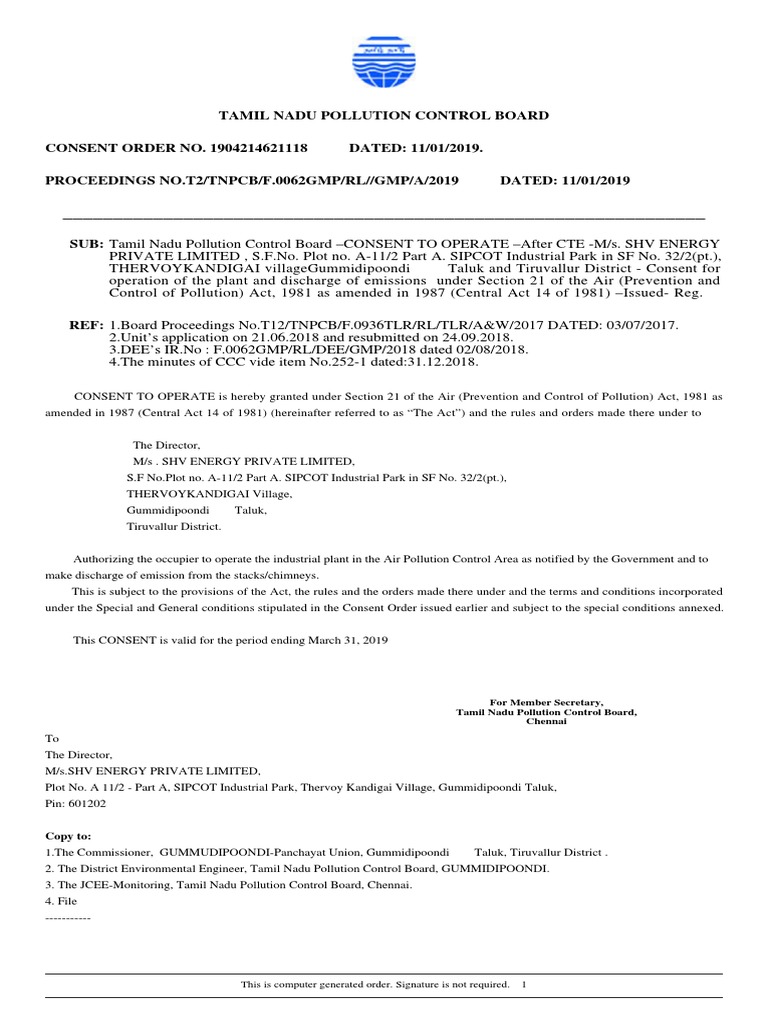 Copy To:: This Is Computer Generated Order. Signature Is Not Required ...