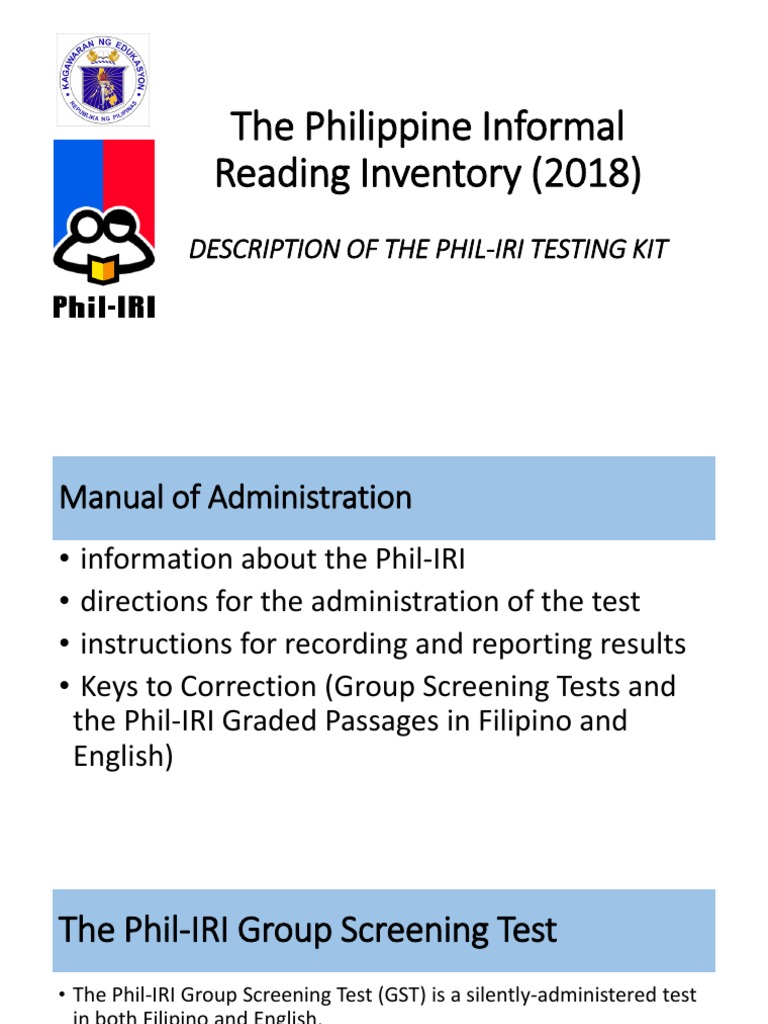 The Philippine Informal Reading Inventory (2018) .PPTX 2 | Download ...