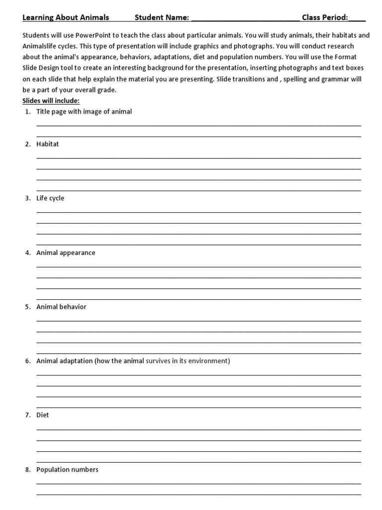 Power Point - Animals | PDF | Microsoft Power Point | Graphics