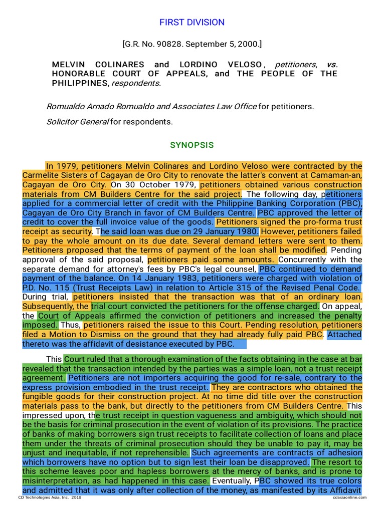 118525-2000-Colinares v. Court of Appeals | PDF | Security Interest ...