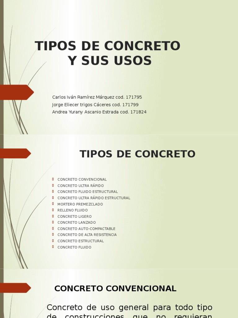 Tipos de Concreto | PDF | Hormigón | Sectores Economicos
