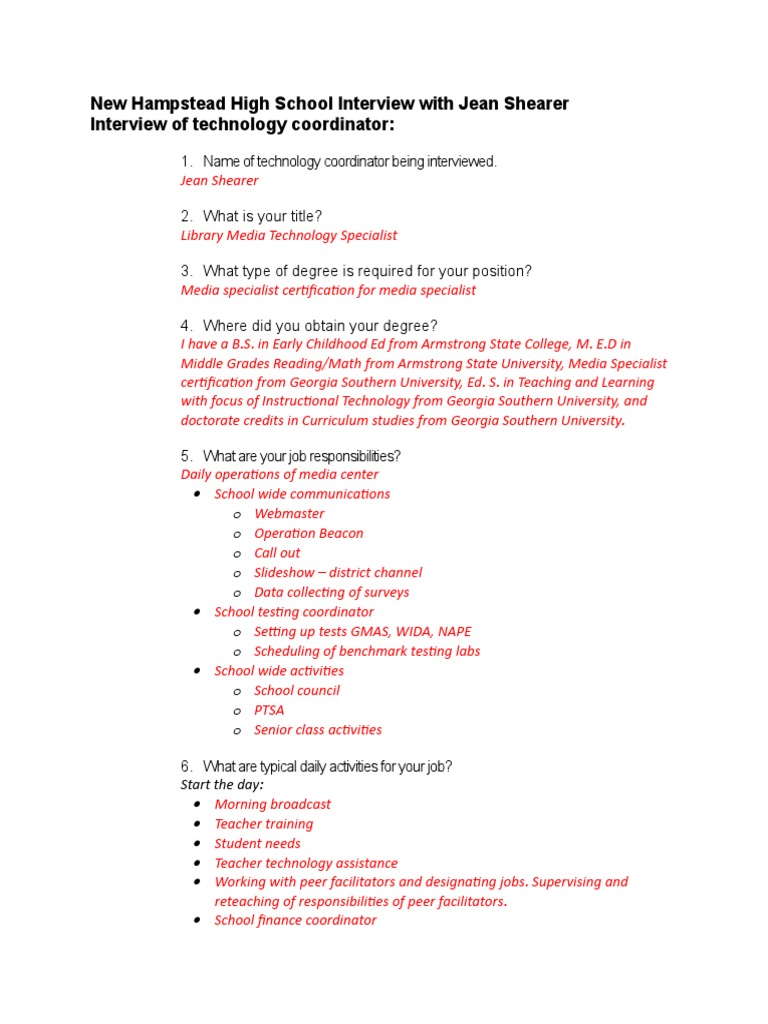 Interview with Jean Shearer on Tech in Schools | PDF | Teachers | Classroom