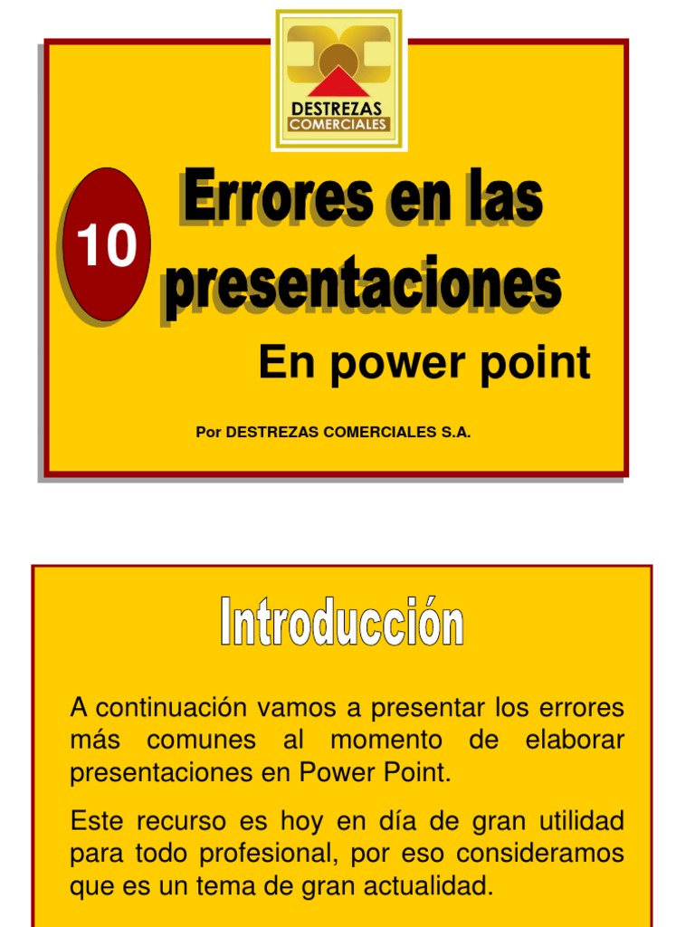 10 Errores en Las Presentaciones | PDF | Marketing | Microeconomía
