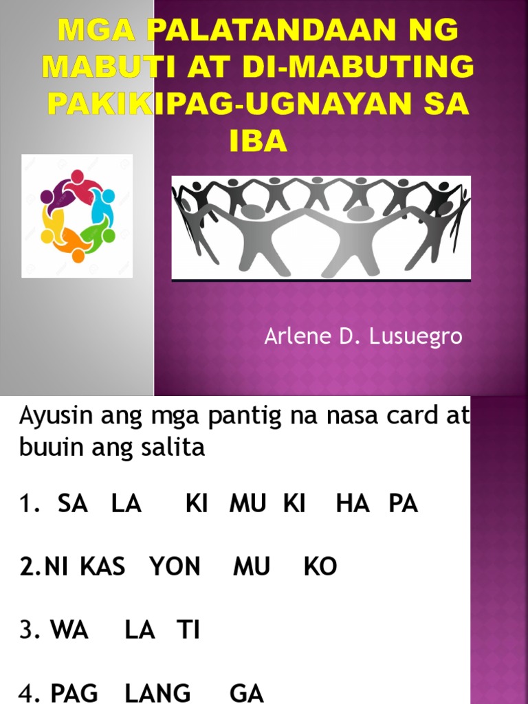 Palatandaan NG Mabuting Ugnayan | PDF