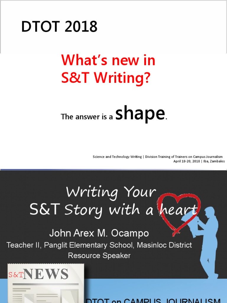 Sci-Tech Writing for Campus Journalism | PDF | Electronic Cigarette ...