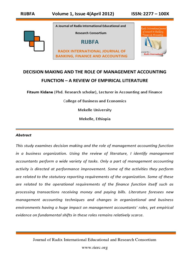 Decision Making and The Role of Manageme PDF | PDF | Management ...